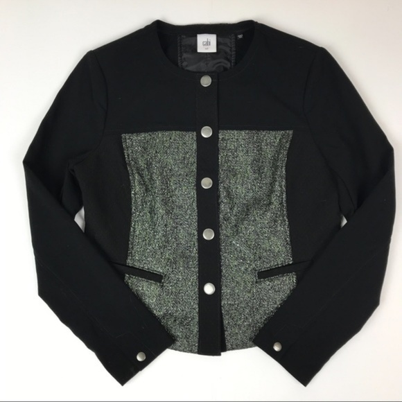 CAbi | Jackets & Coats | Cabi 336 Mixed Media Jacket Career Work ...